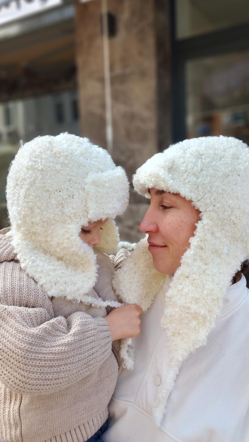 Crochet Bouclé Kids Winter Hat, Soft Ear Flap Aviator Style - Etsy