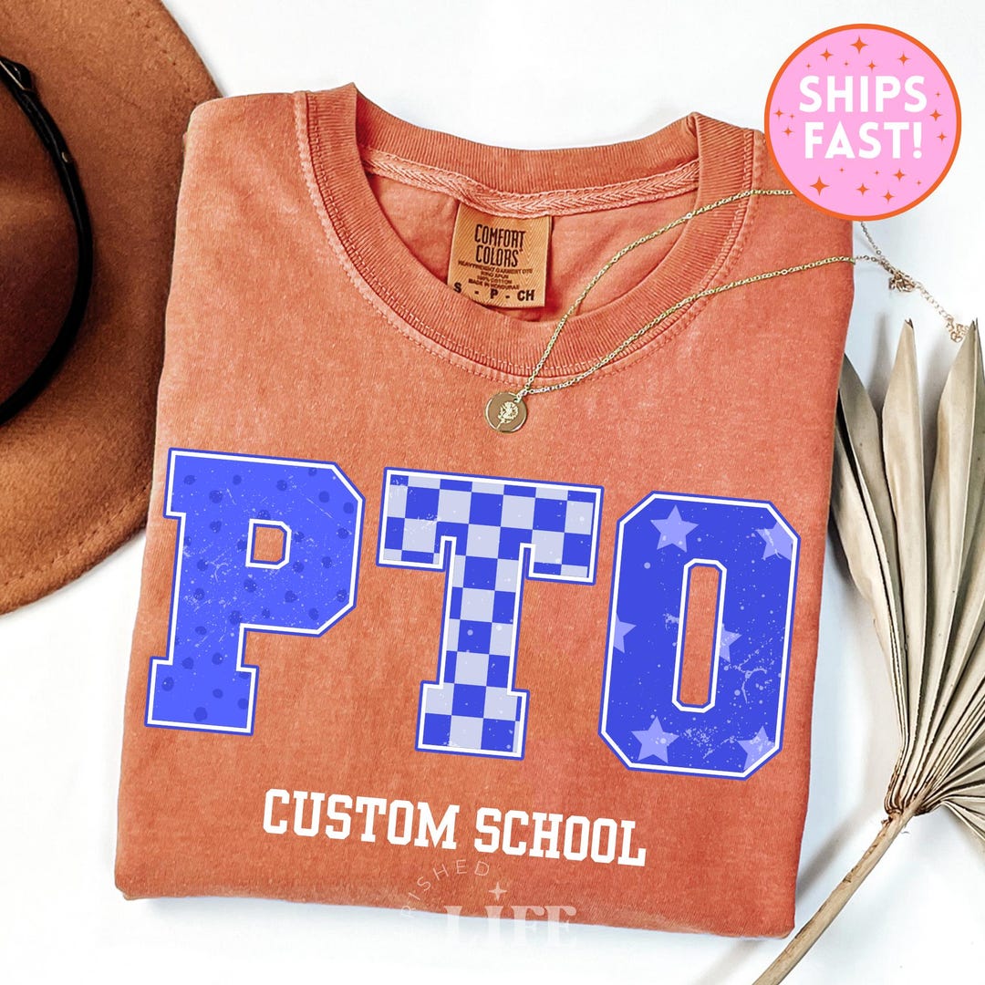 Custom PTO Crew Shirt: Parent Teacher Organization Comfort Colors Tee ...