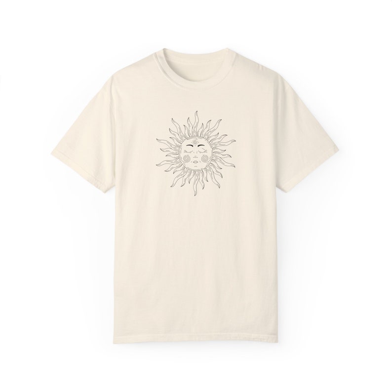 Vintage Aesthetic Boho Celestial Sun Tees Comfort Color T-shirt for ...