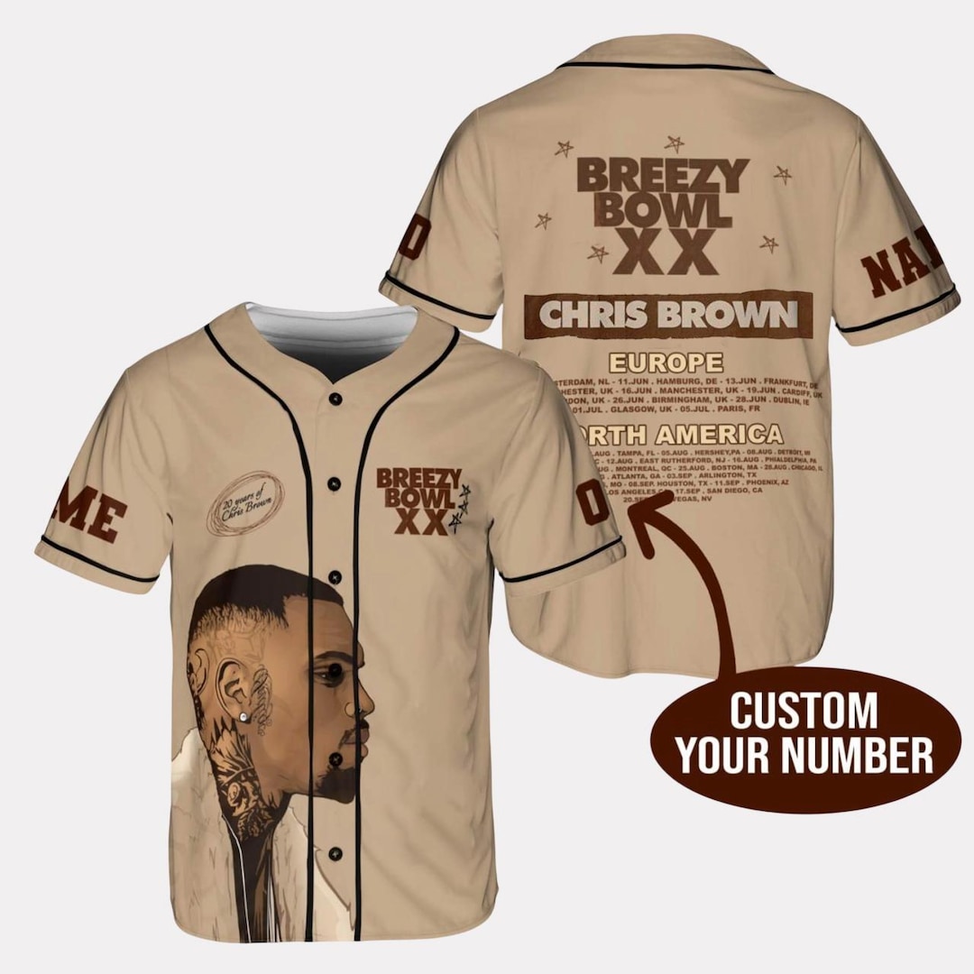 Chris Brown Breezy Bowl XX Baseball Jersey, Personalized Chris Brown Jersey, Breezy Bowl XX ...