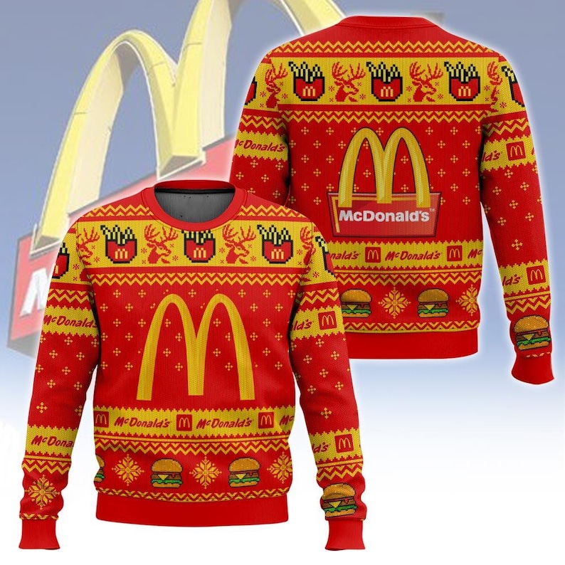 Mcdonald's Ugly Sweater, Mcdonald's Sweater, Mcdonalds Sweater Men ...