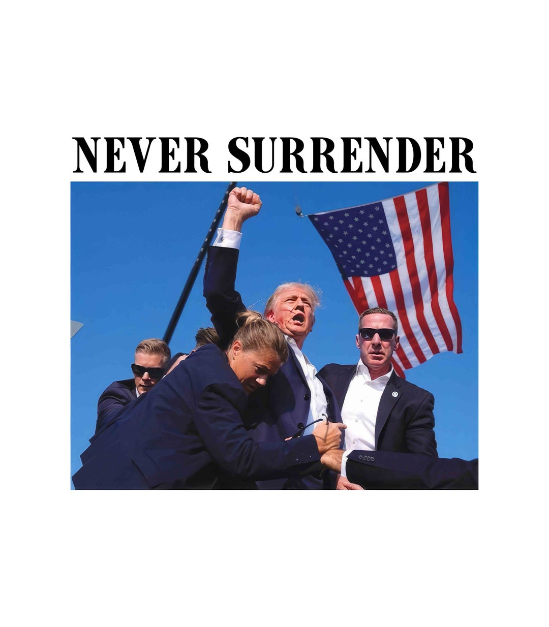 Trump Never Surrender Png, Mugshot Png, Republican Gifts, Support Trump ...