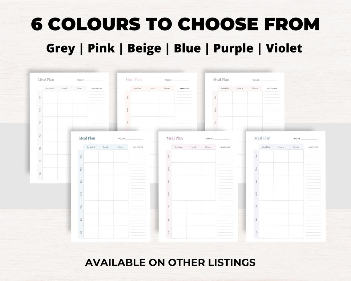 EDITABLE Menu Planner Template Food Journal Printable Meal Plan Grocery ...