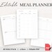 EDITABLE Menu Planner Template Food Journal Printable Meal Plan Grocery ...