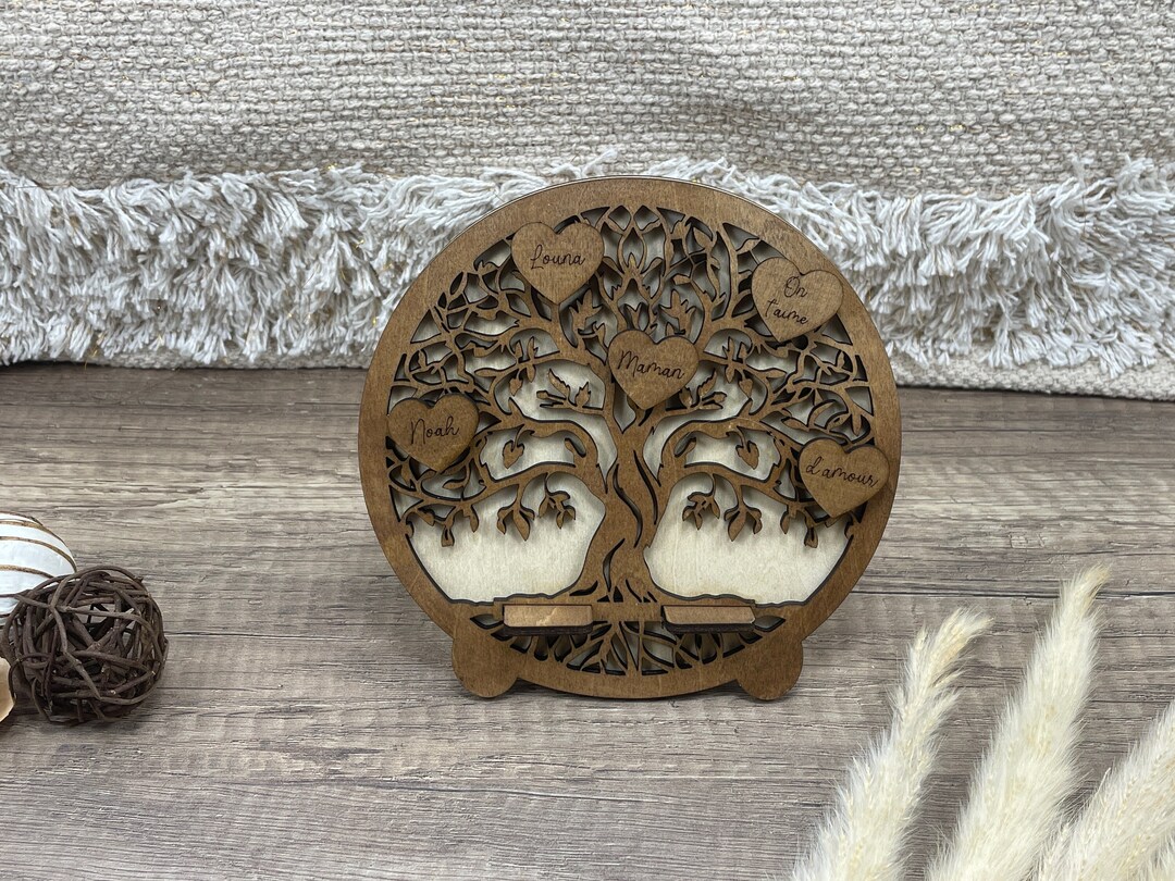 Wooden Tree of Life Phone Holder Mother's Day, Father's Day, Grandma's ...