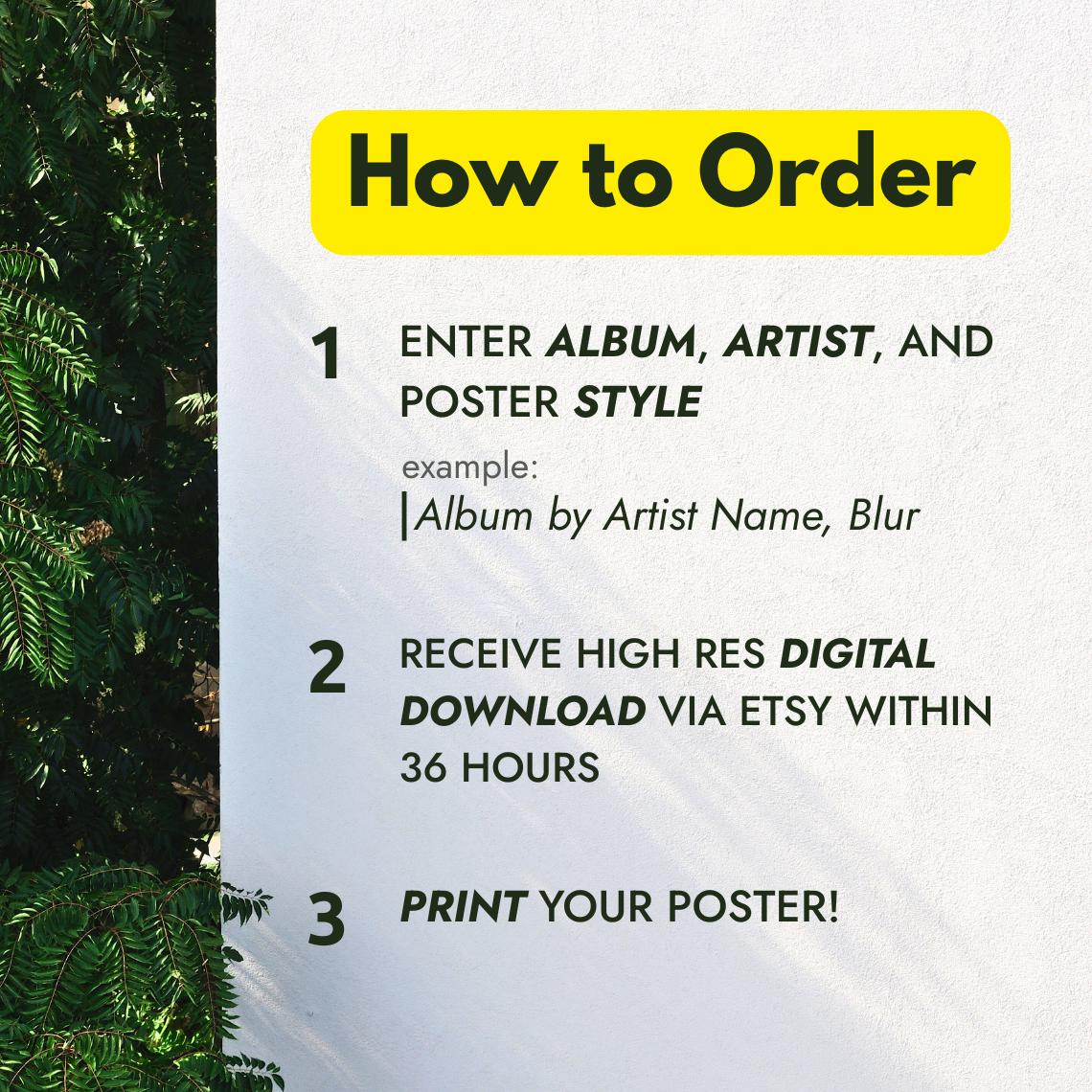 Custom Album Poster – Album Cover & Tracklist Print, Printable Digital ...