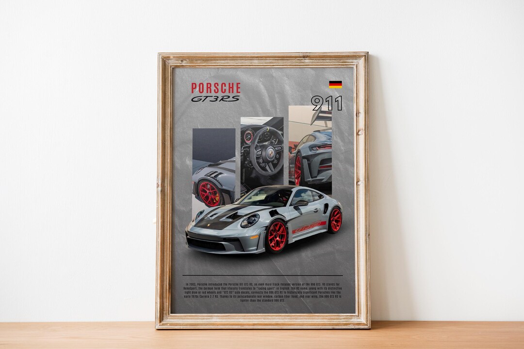 Porsche GT3 RS Car Poster | Printabel Poster Prints | Car Poster ...