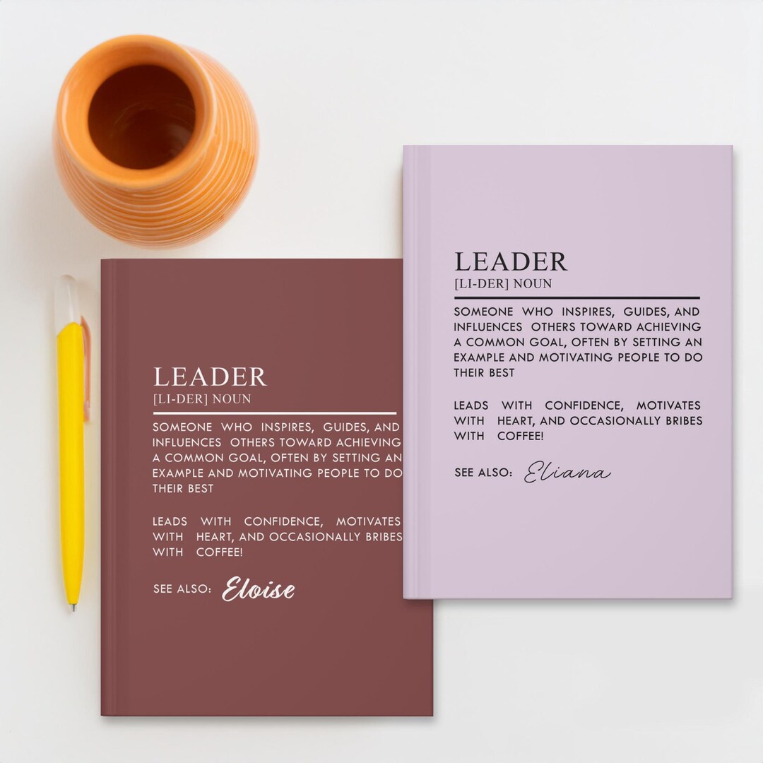 Leader Definition Hardcover Journal: Personalized Boss Gift - Etsy