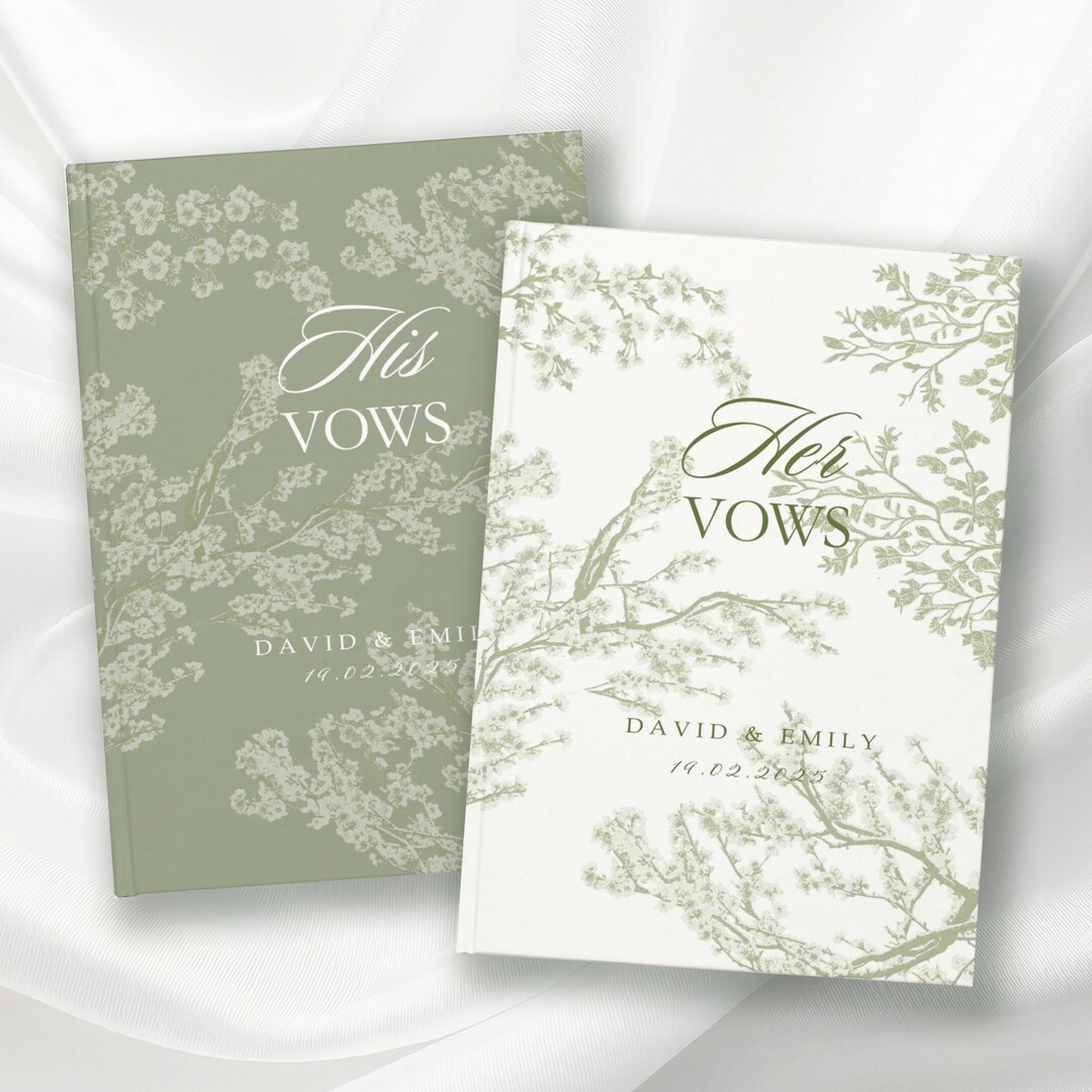 Personalized His and Her Vows Journal Wedding Vows of Bride and Groom ...
