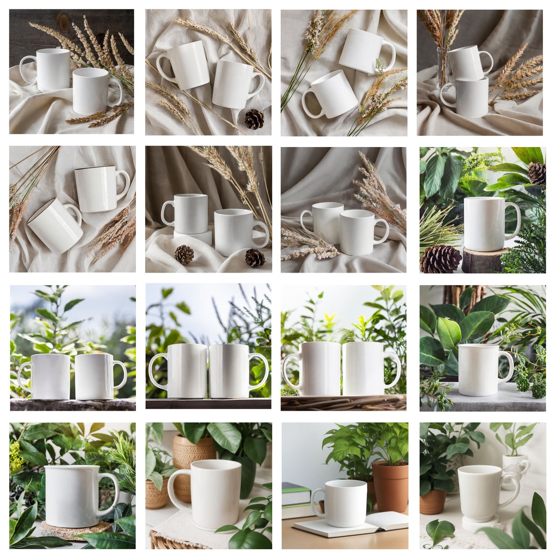 100 White and Black Plain Ceramic Mug Mockup Bundle 11oz 15oz White Cup ...