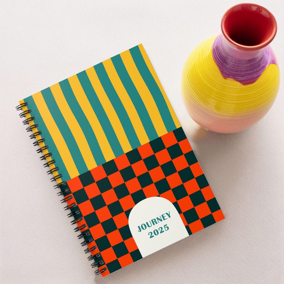 2025 Spiral Notebook: Bold Colorful Print, New Year Journal - Etsy