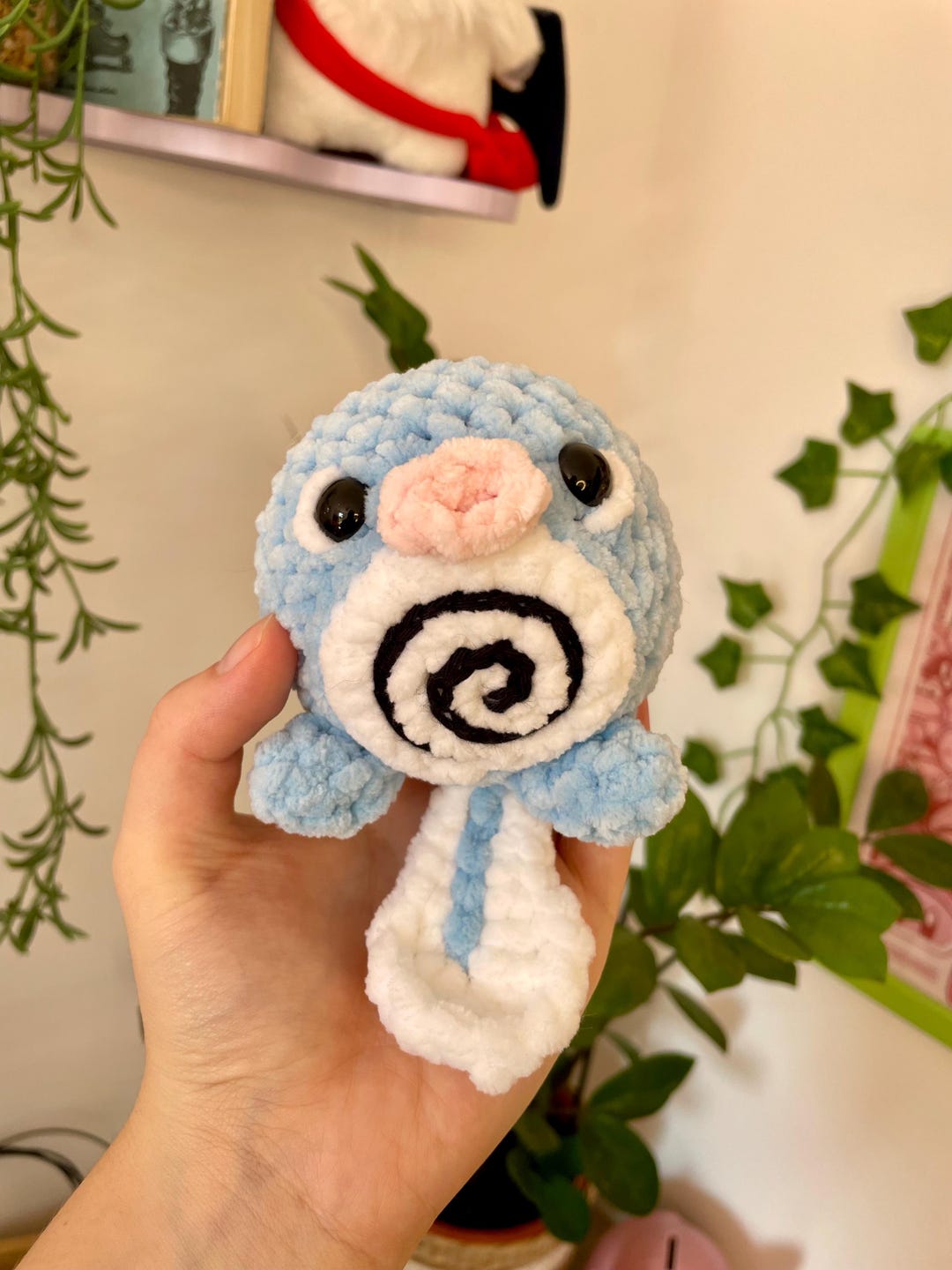 Crochet Pokemon Plush Poliwag Ptitard Handmade Artisanal Amigurumi ...