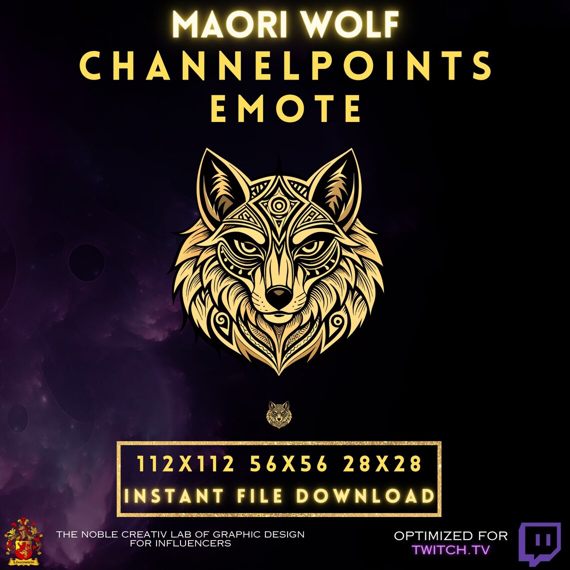 Maori Wolf Twitch Channelpoints and Emote Icon, Emblem, Logo and Icon ...