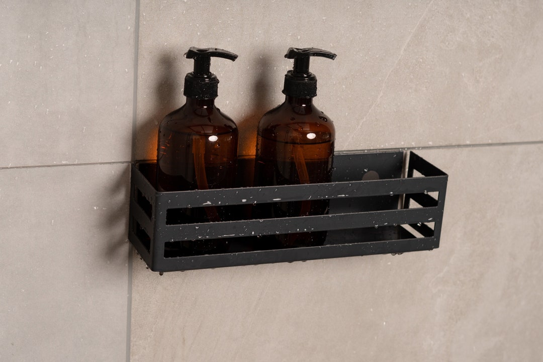Black Waterproof Shower Basket, Stainless Steel Shower Shelf ...