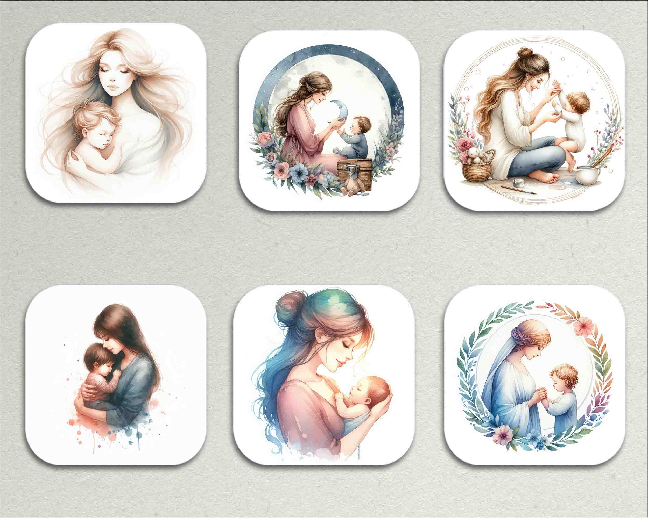 Watercolor Cute Mothers Day Clipart, 28 Mother and Child Images for ...