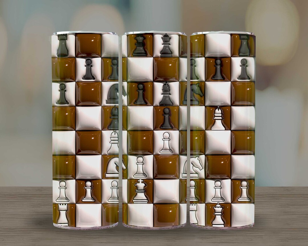 Chess Tumbler Wrap, 3D Puffy Chess Pattern, Unique Inflated Sublimation ...