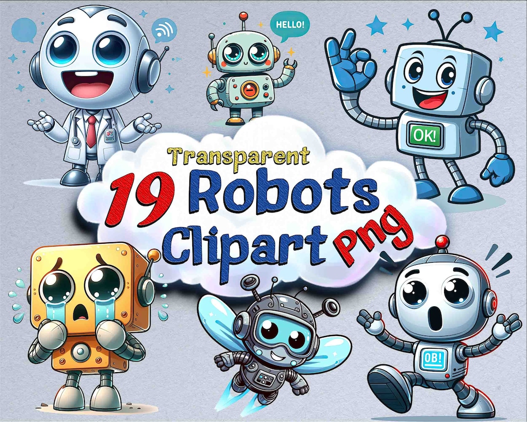 Cute Robot Clipart, 19 Transparent Background Robots, Png Clip Art ...