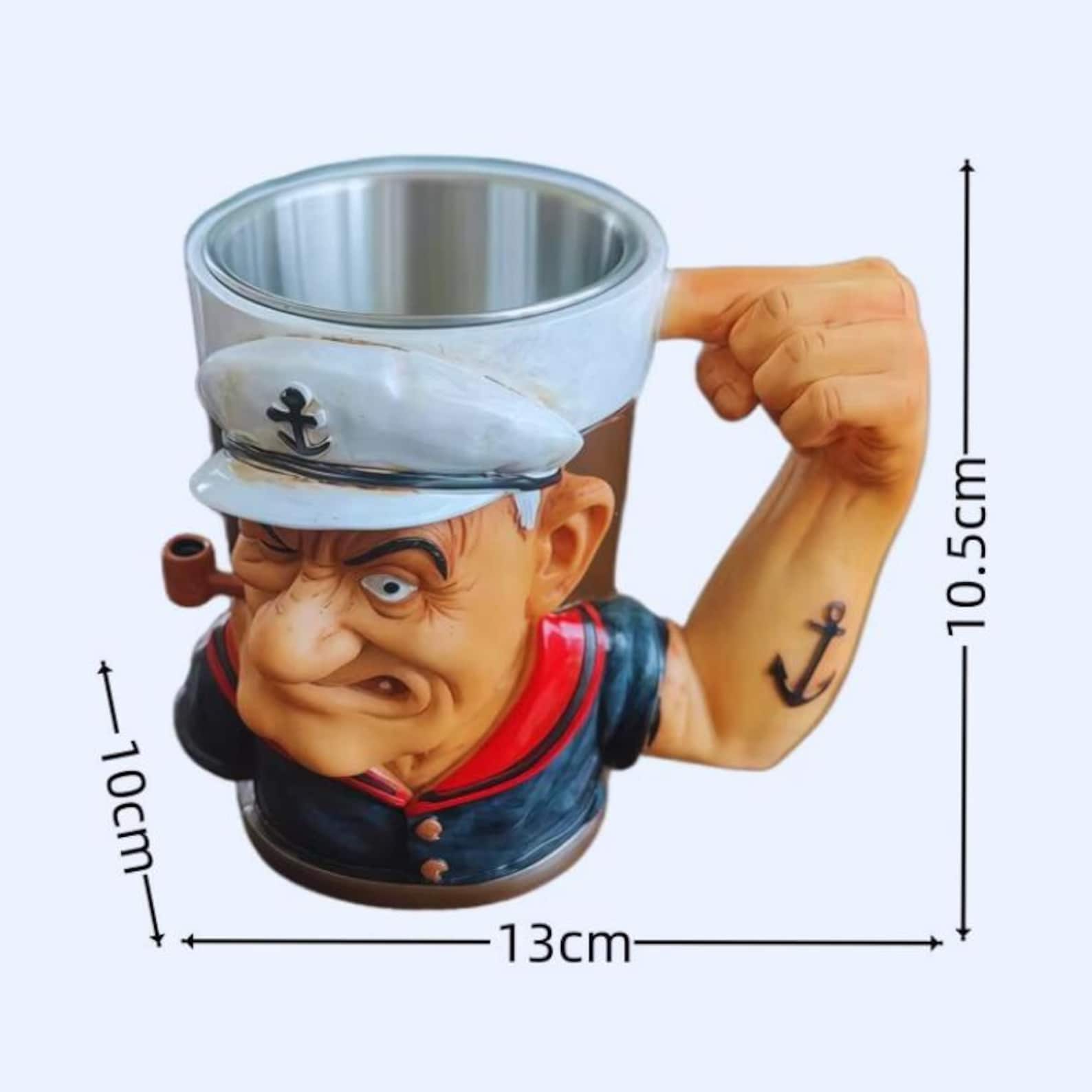 3D Popeye Power Coffee Mug, Resin Cartoon Drinkware - Etsy