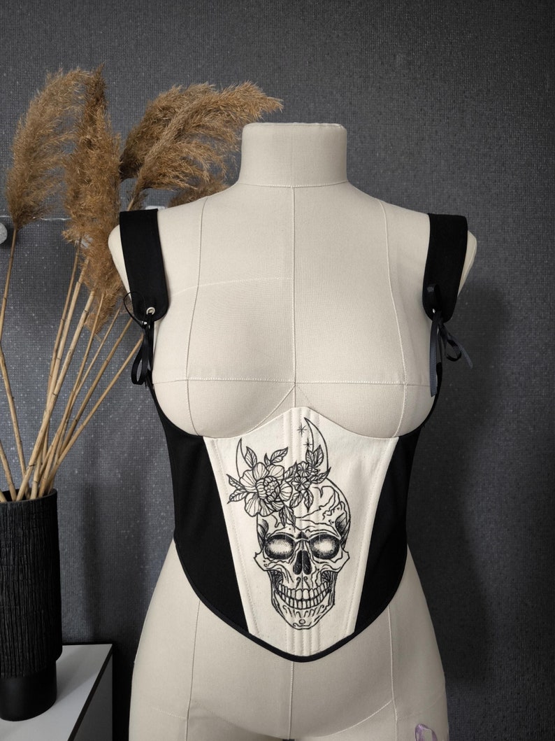 Handmade Corset Belt Underbust Black Corset Top Bodice With Hand ...