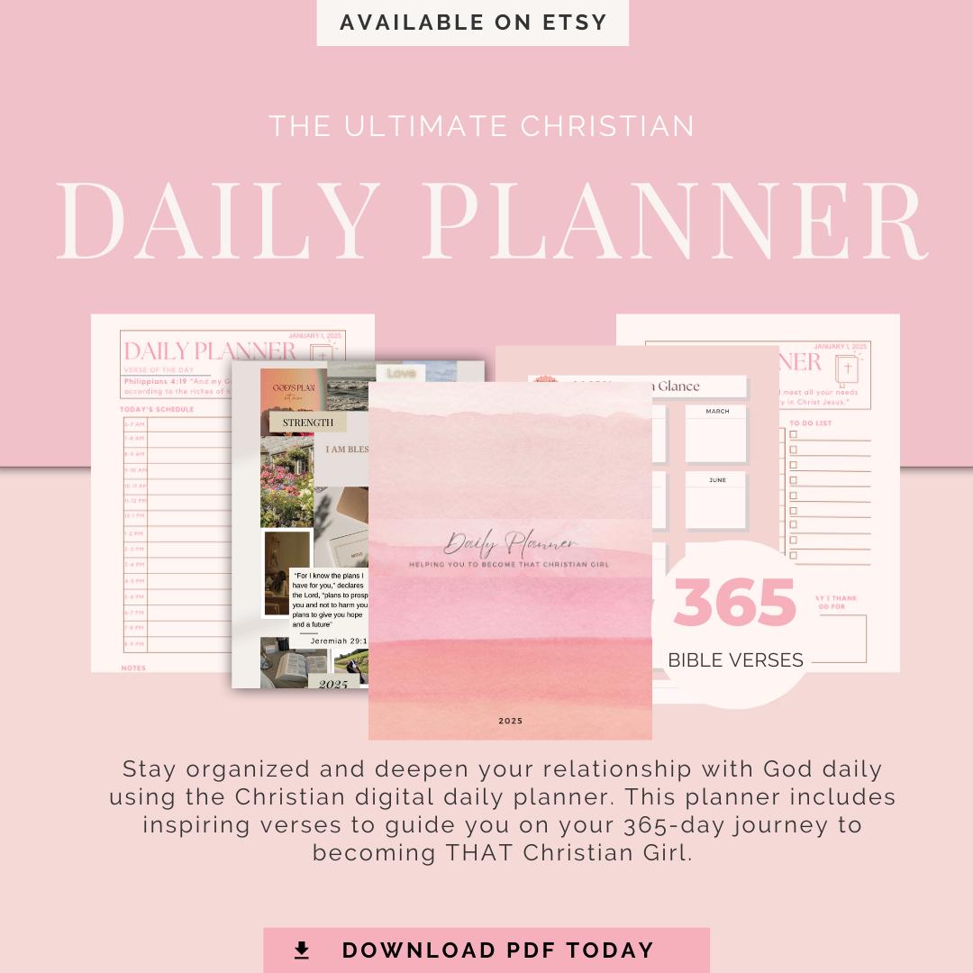 THAT Christian Girl Daily Planner 2025| 365 Bible Verses for 365 Days ...