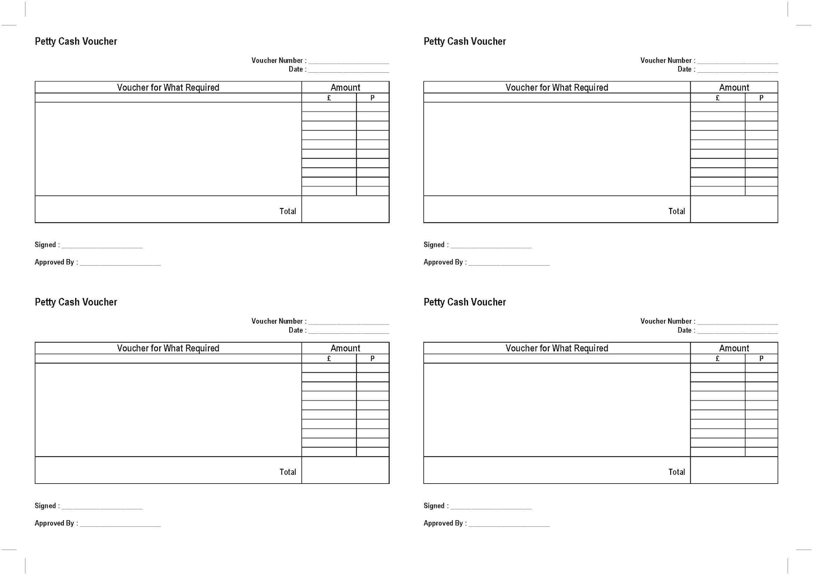 Petty Cash Voucher - Printable PDF - Etsy