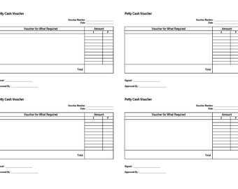 Petty Cash Voucher - Printable PDF - Etsy