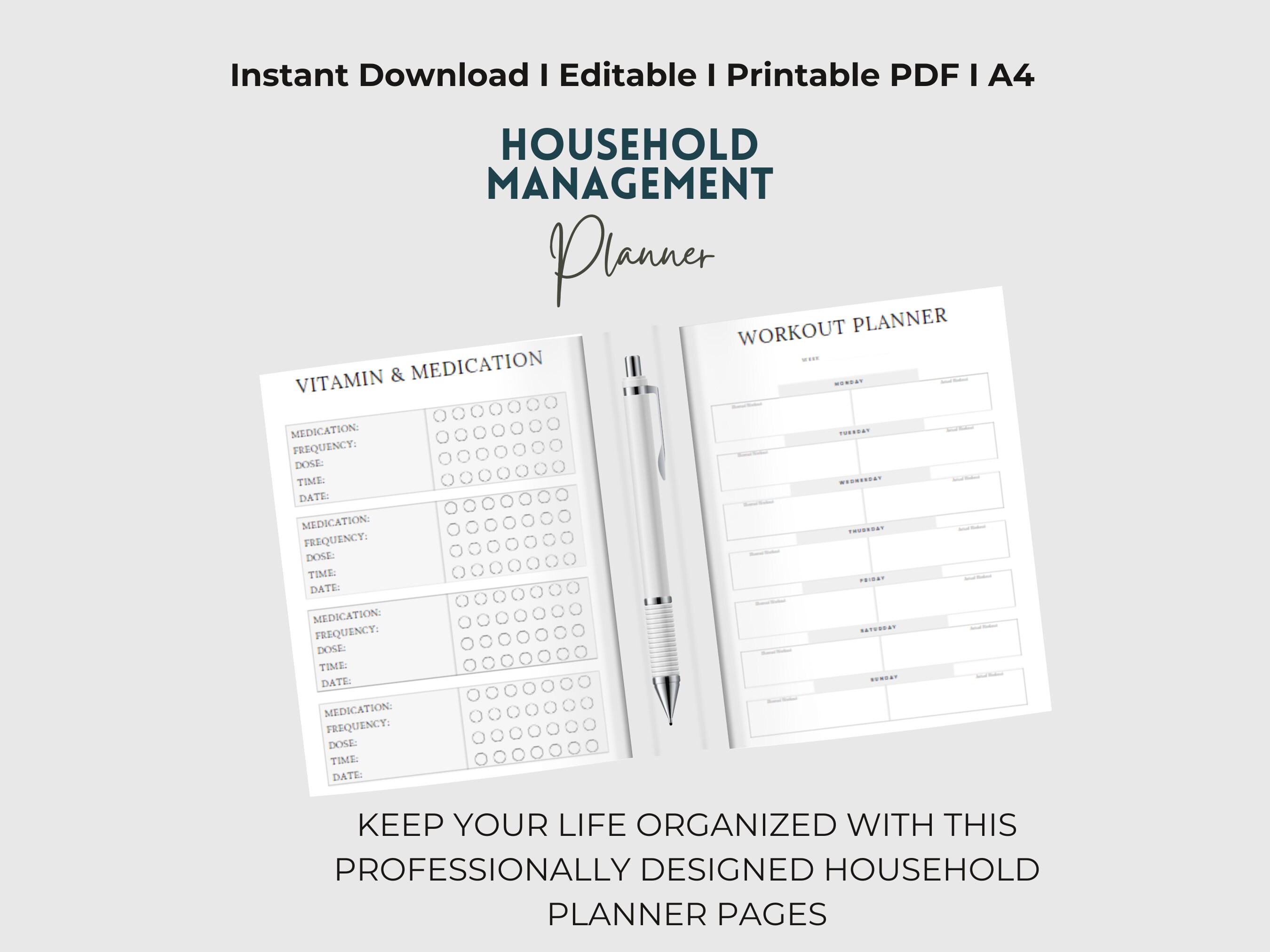 Household Planner, Printable Household Management Binder, Household ...