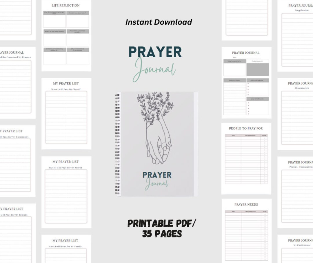 Prayer Journal Printable, Prayer Planner Printable, Bible Study Planner ...