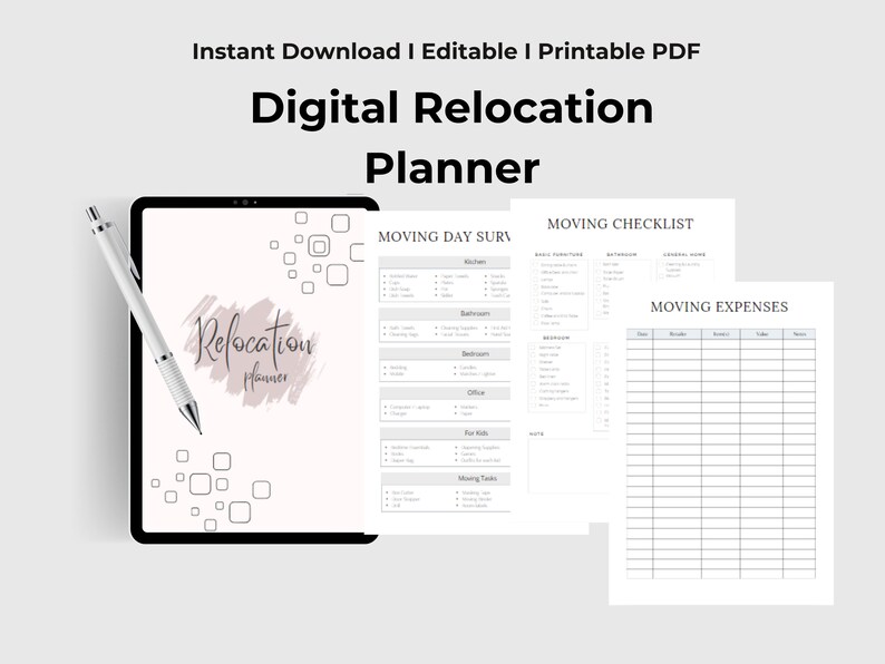Relocation Planner Printable and Editable Canva Templates Moving ...