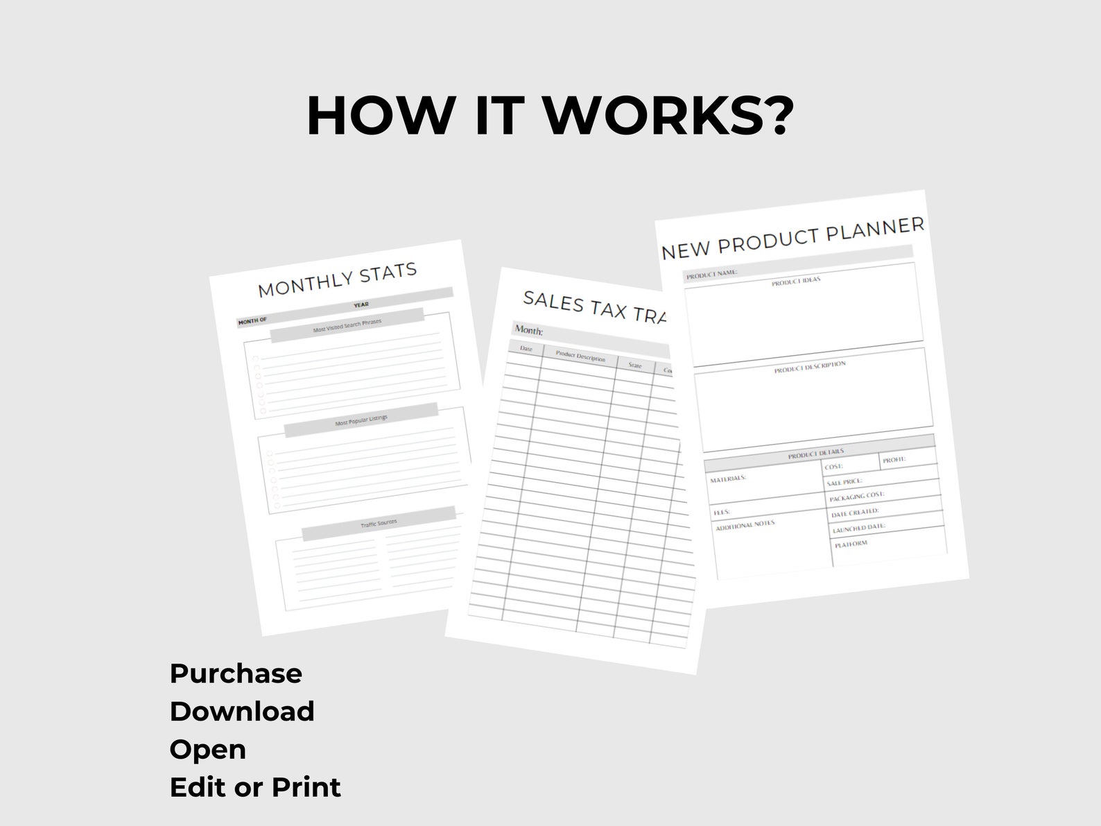 Online Shop Planner Printable Business Plan Online Seller Planner Small ...
