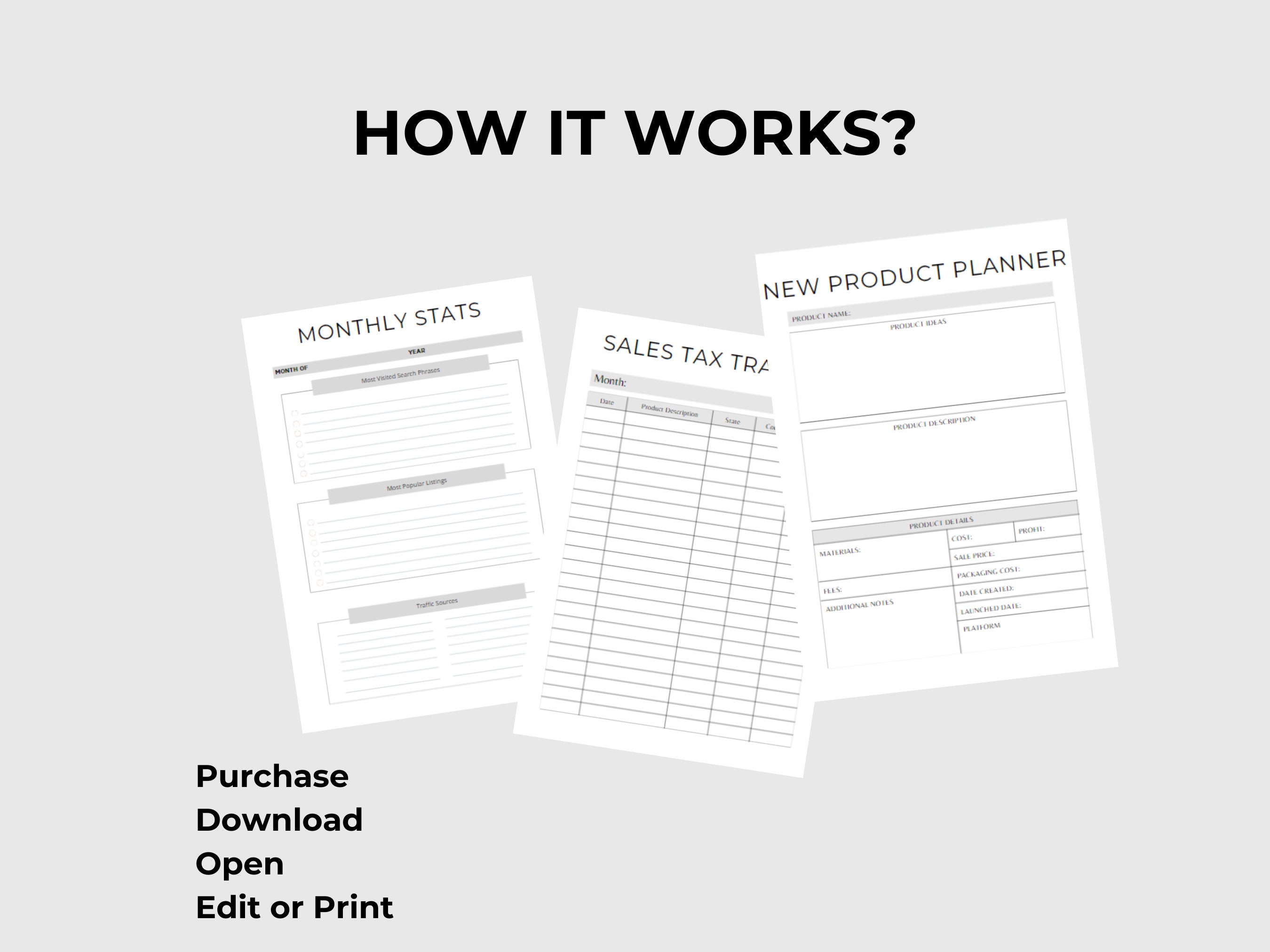 Online Shop Planner Printable Business Plan Online Seller Planner Small ...