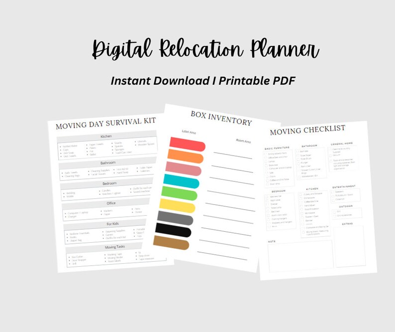 Relocation Planner Printable and Editable Canva Templates Moving ...