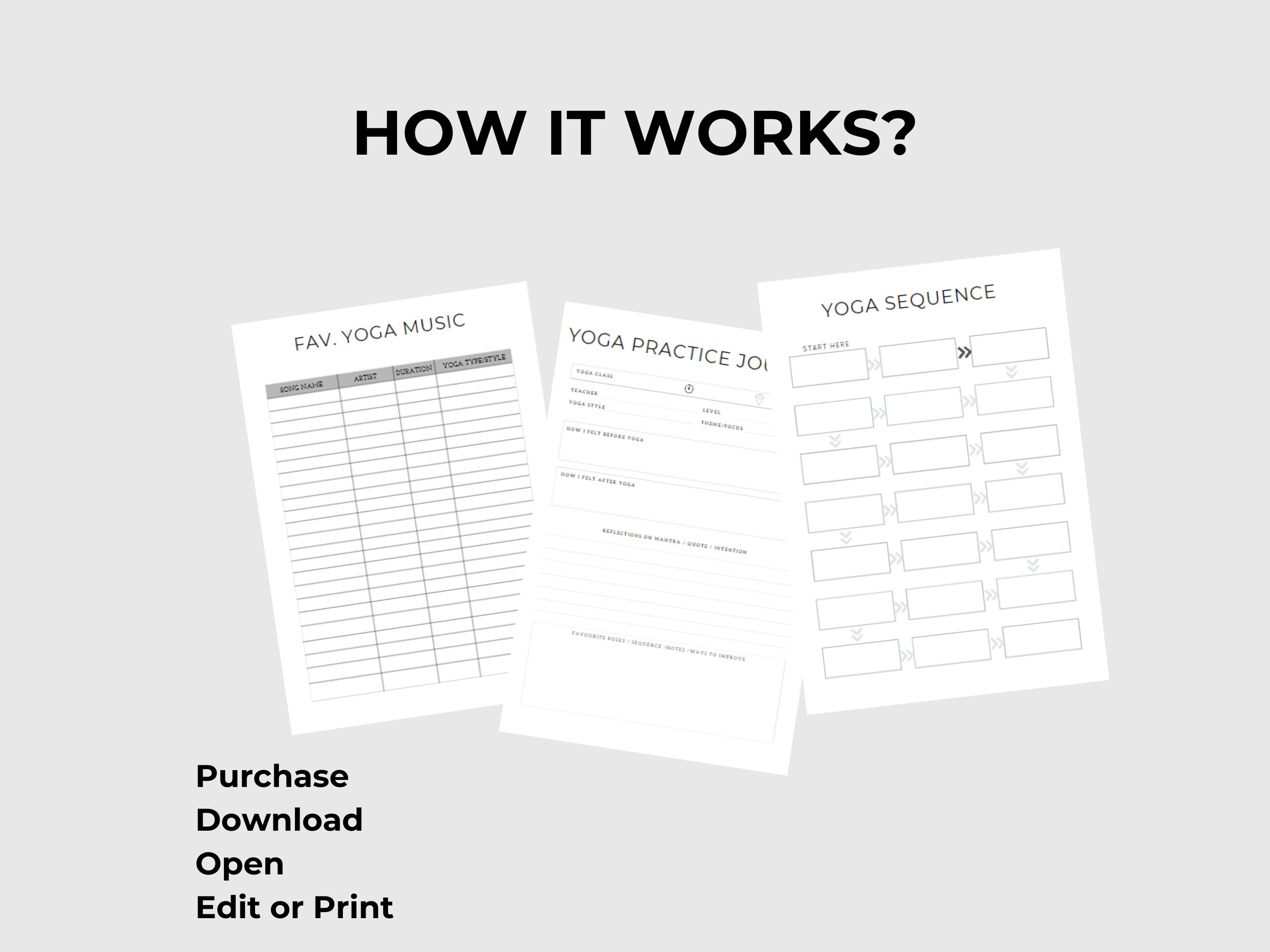 Yoga Journal Printable | Digital Mindfulness Planner | Reflection Pages ...