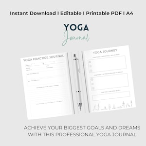 Yoga Journal Printable | Digital Mindfulness Planner | Reflection Pages ...