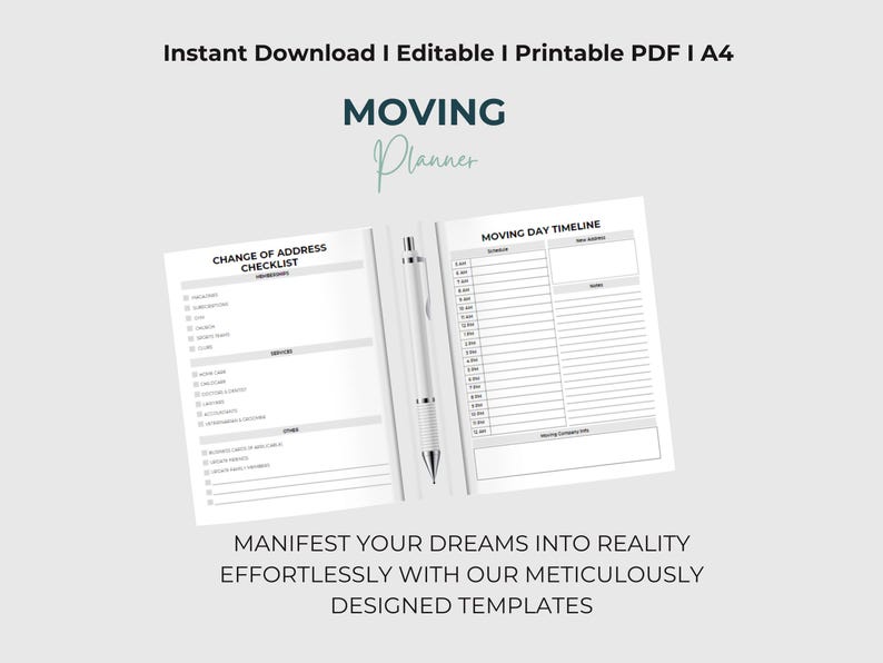 Moving Checklist Printable Moving Planner Relocation Planner Moving ...