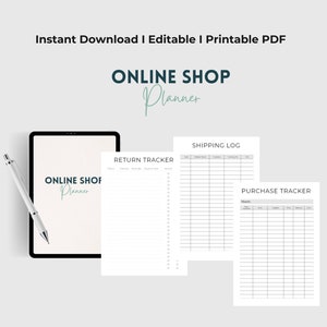 Online Shop Planner Printable Business Plan Online Seller Planner Small ...