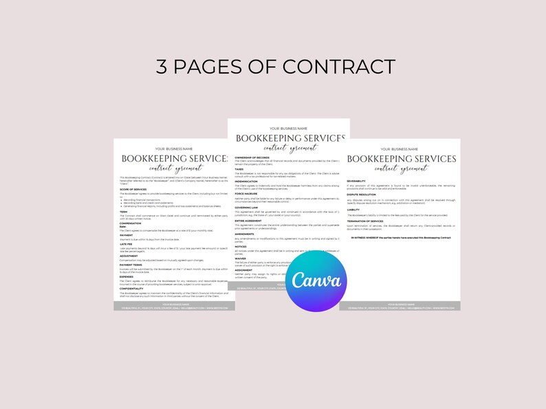Bookkeeping Contract Bookkeeping Small Business Bookkeeping Templates ...