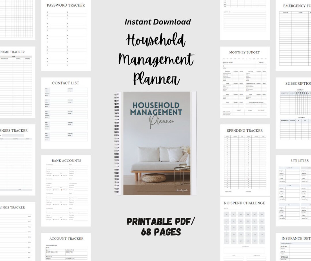 Household Planner Printable Household Management Binder Household ...