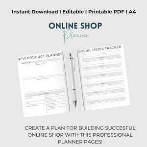 Online Shop Planner Printable Business Plan Online Seller Planner Small ...