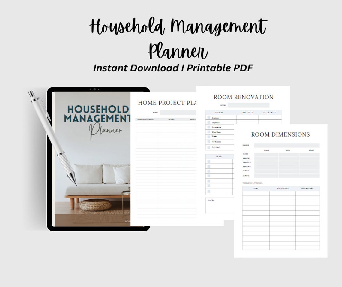 Household Planner Printable Household Management Binder Household ...