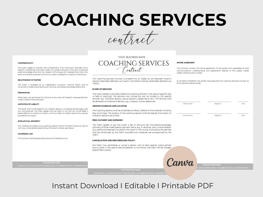 Life Coach Intake Form and Contract Life Coaching Intake Form Client ...