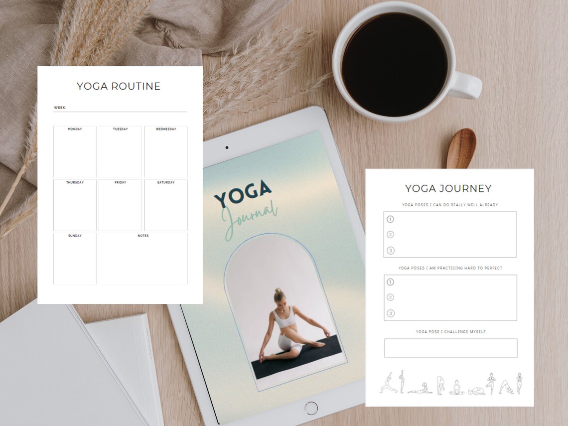 Yoga Journal Printable | Digital Mindfulness Planner | Reflection Pages ...