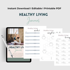 Healthy Living Planner Printable Healthy Lifestyle Tracker Fitness ...