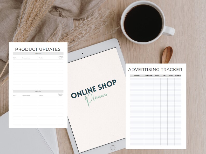 Online Shop Planner Printable Business Plan Online Seller Planner Small ...