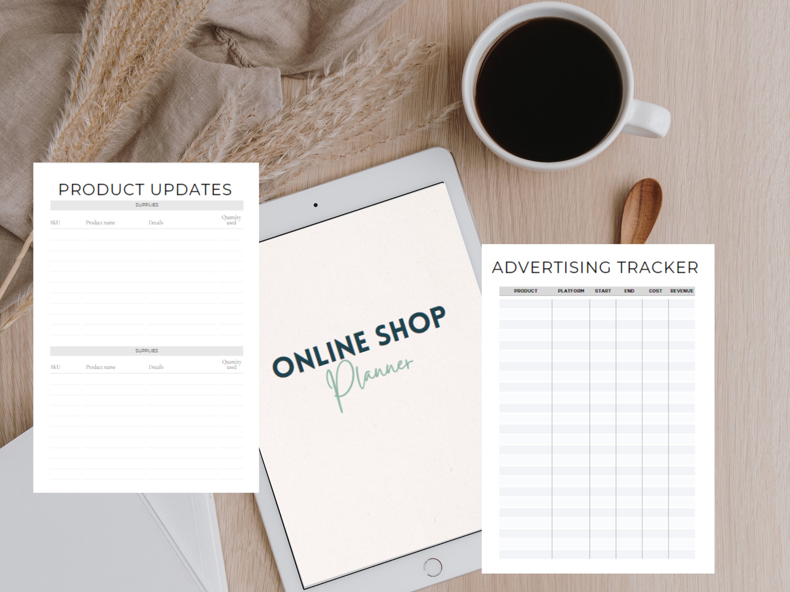 Online Shop Planner Printable Business Plan Online Seller Planner Small ...