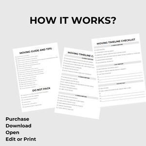 Moving Checklist Printable Moving Planner Relocation Planner Moving ...