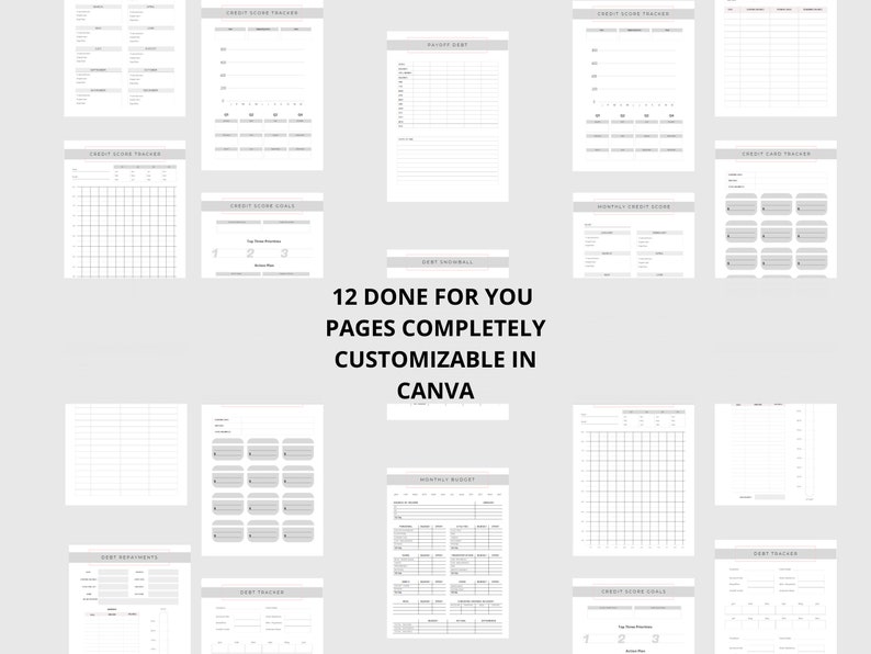 Credit Tracker Printable Debt Payment Tracker Digital Credit Tracker ...