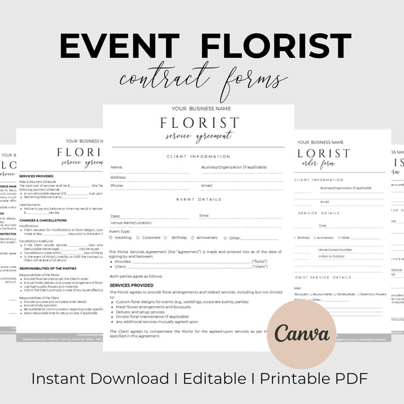 Florist Order Invoice - Etsy
