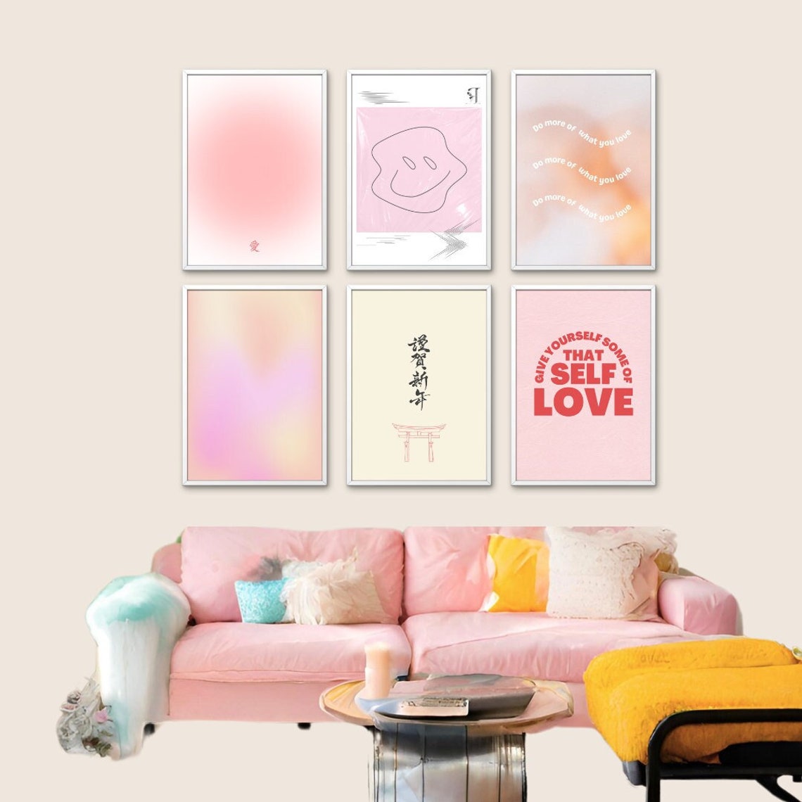 Bright Aesthetic Self Care Poster Set - Etsy