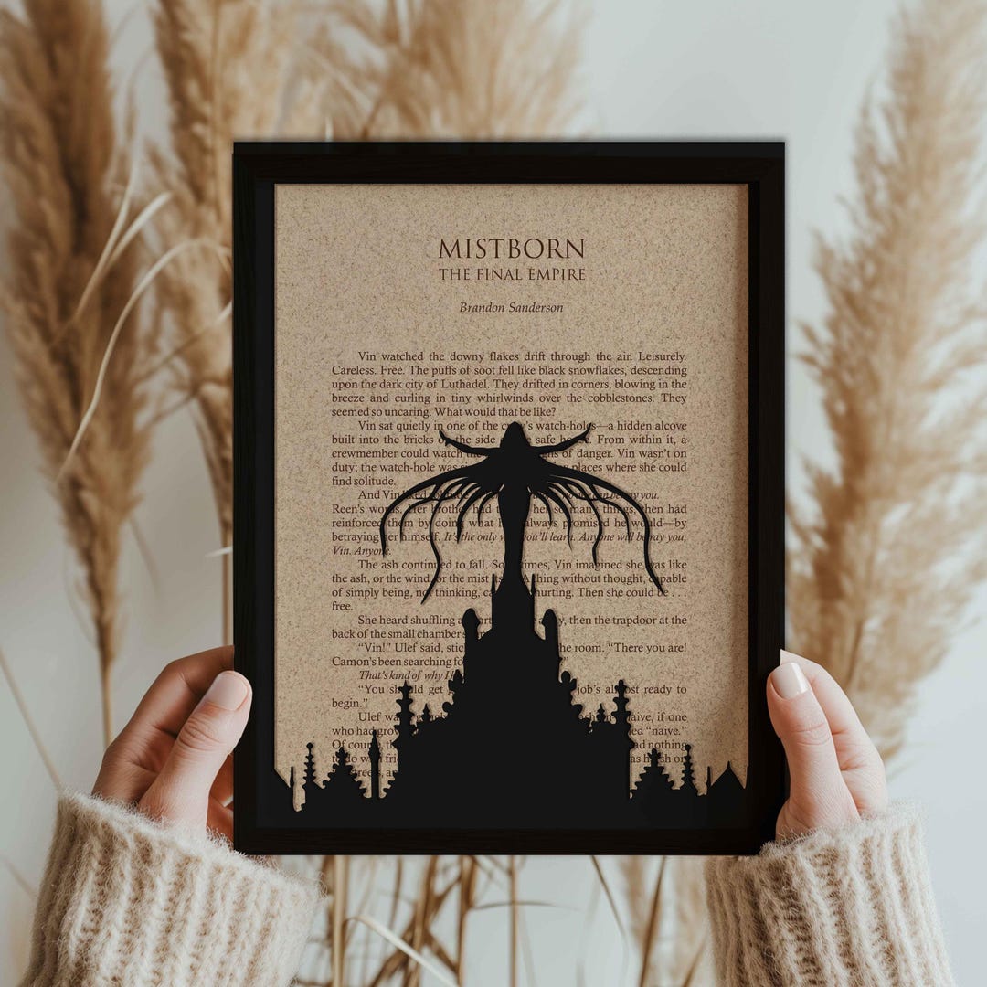 Mistborn Wood Book Page Art - Wood Wall Art - First Chapter - Brandon ...